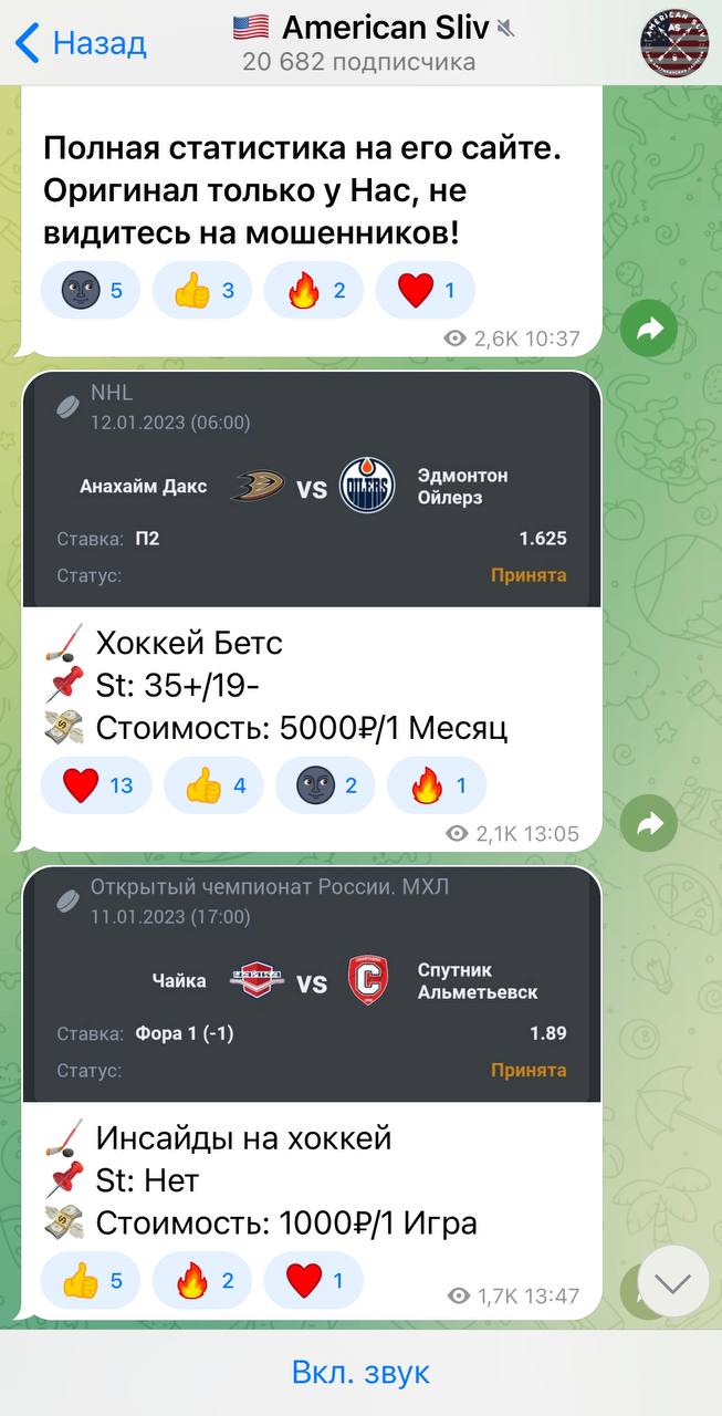 Полный обзор American Sliv - складчина спортивных прогнозов