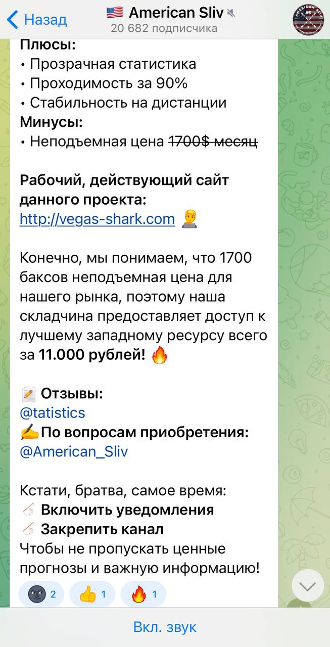 Полный обзор American Sliv - складчина спортивных прогнозов